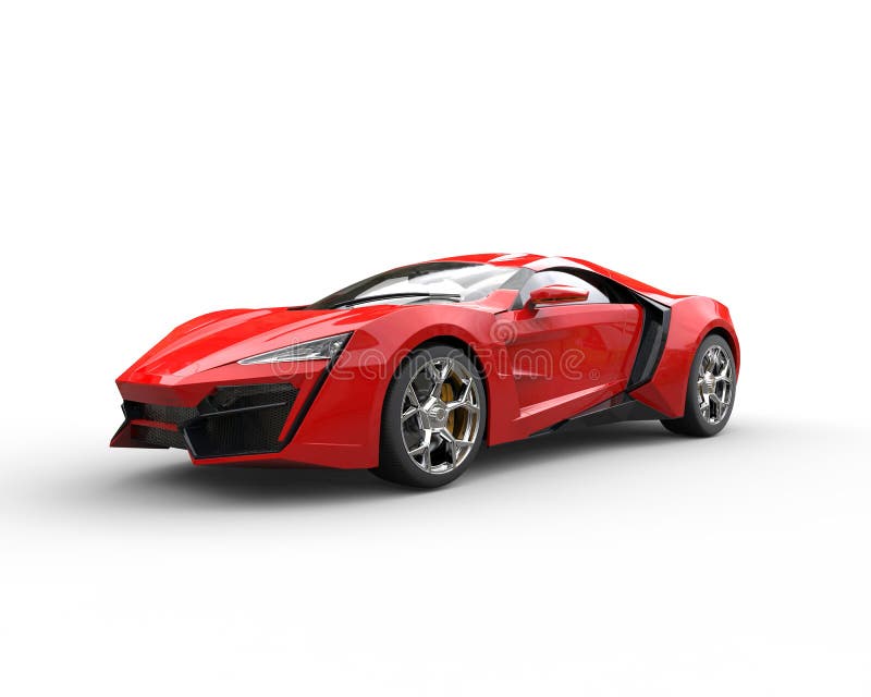Red Supercar Concept - Studio Shot Stock Photo - Image of coupe ...