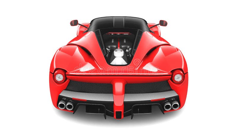 Red Supercar - Rear Studio View Editorial Photo - Illustration of back ...