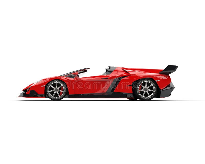 Red Supercar Side View 2 stock illustration. Illustration of drawing ...