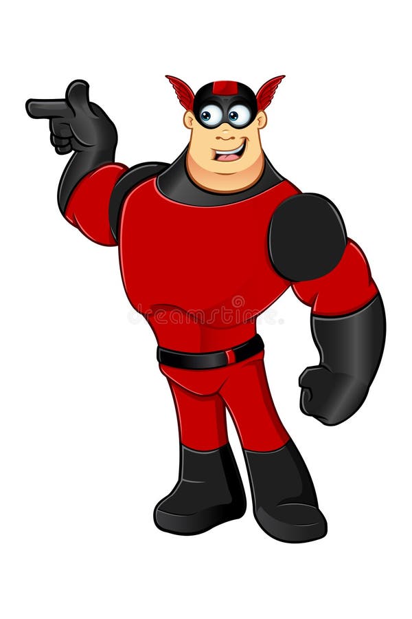 Red Superhero - Pointing stock vector. Illustration of black - 37096996