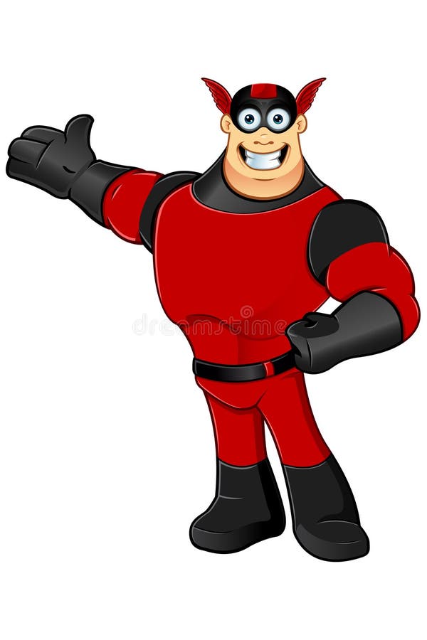 Red Superhero - Presenting stock vector. Illustration of muscle - 37108510