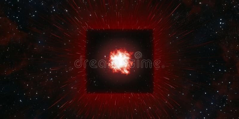 Red Supernova Explosion in Space Cosmic Energy Burst Star Nebula Stock ...