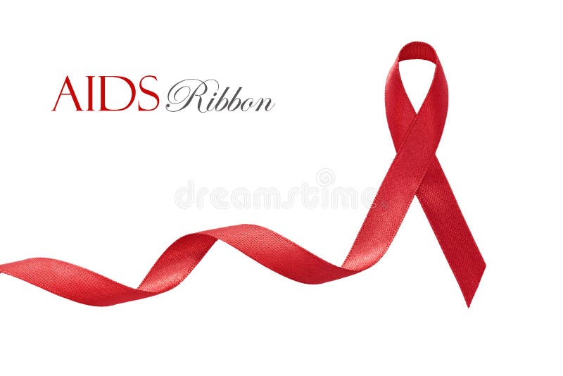 Red Support Ribbon on White Background Stock Image - Image of black ...