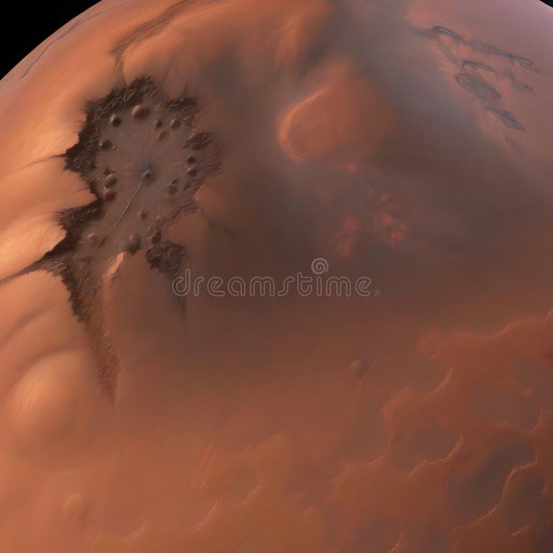 Red Surface of Mars by Fly Over, AI-generatet Stock Illustration ...