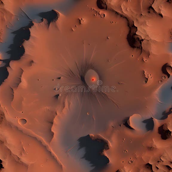 Red Surface of Mars by Fly Over, AI-generatet Stock Illustration ...