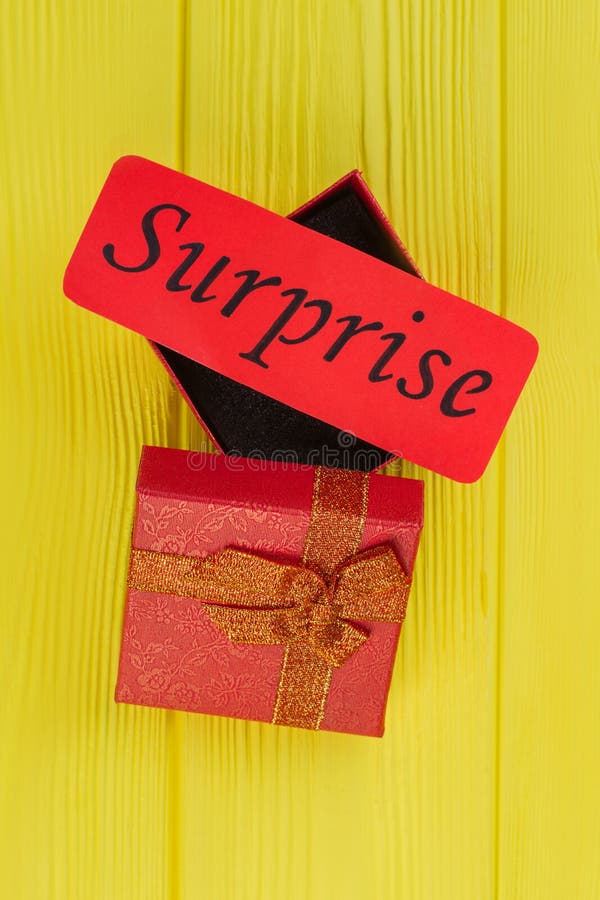 Red surprise, gift box. stock image. Image of handmade - 165488919