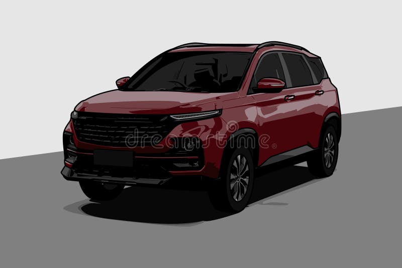 Red SUV Car Vector Image stock vector. Illustration of automobile ...