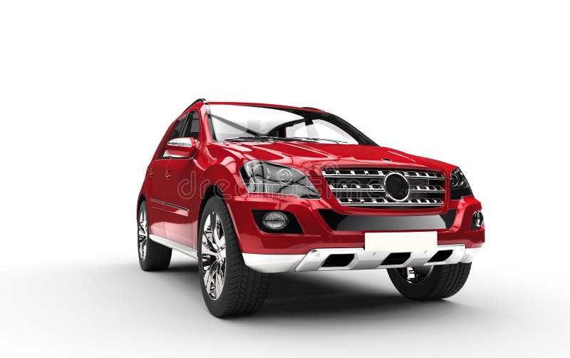 Red SUV Front View stock illustration. Illustration of engine - 59003661