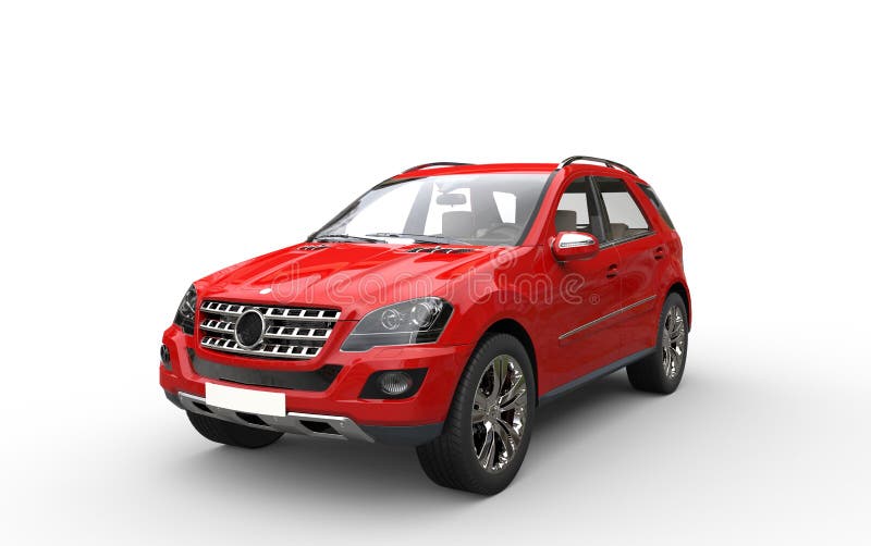 Red SUV Car Isolated stock illustration. Illustration of render - 106663738
