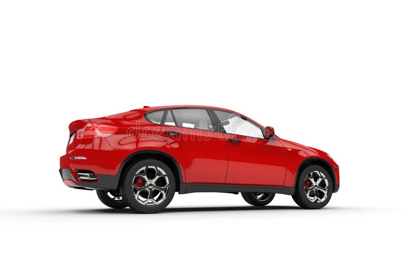 Red SUV - Rear Left View stock illustration. Illustration of class ...