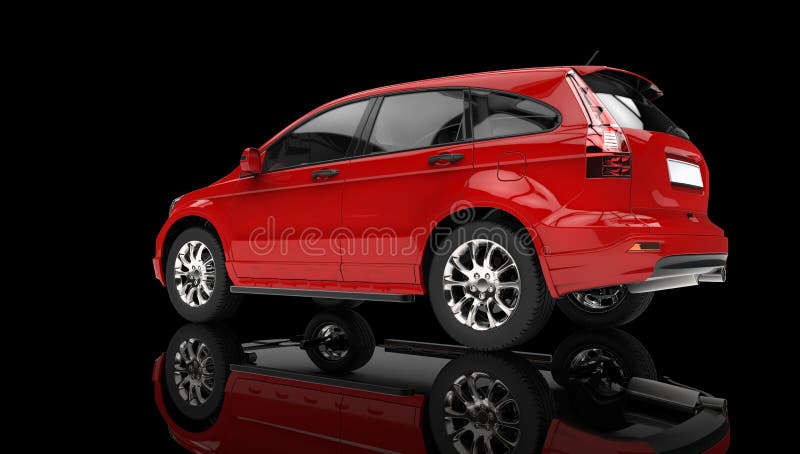 Red 4X4 SUV Side View stock illustration. Illustration of engine - 59003434