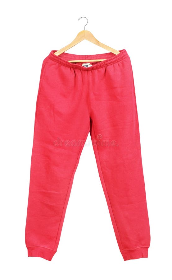 Red Sweat Pants on a Hanger Stock Image - Image of blank, sweat: 86363737