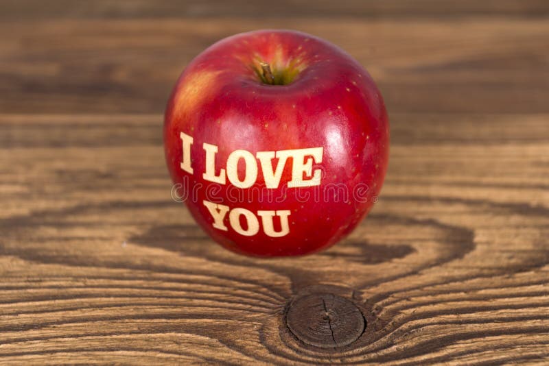Apple with love stock image. Image of love, food, nature - 107631495