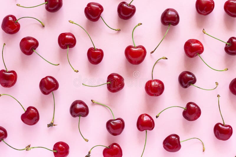 Red Sweet Cherry Berry Background, Texture or Pattern Stock Photo ...