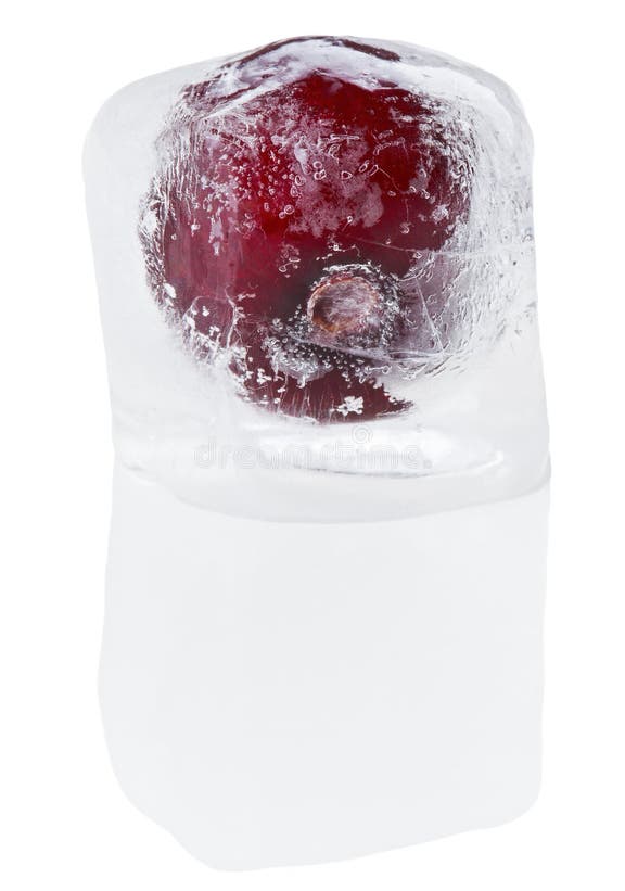 Red Sweet Cherry Inside of Melting Ice Cube Stock Photo - Image of ...