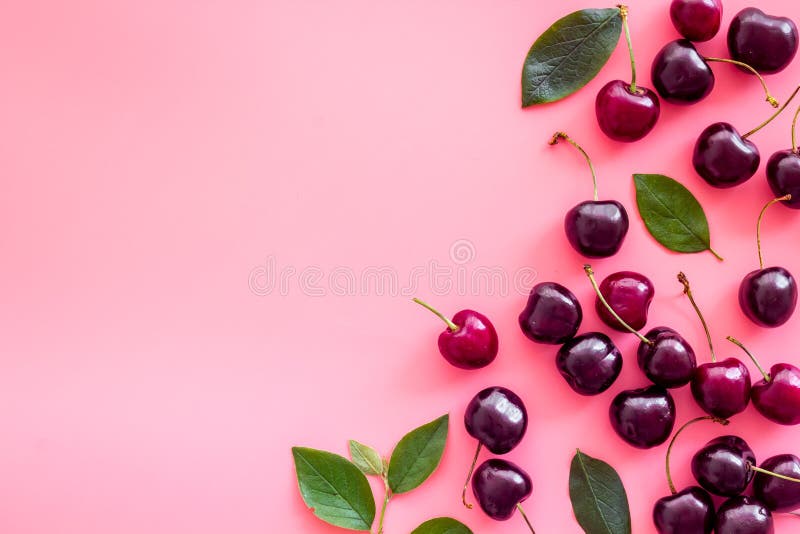 Red Sweet Cherry Texture or Wallpaper. Flat Lay of Berries, Top View ...