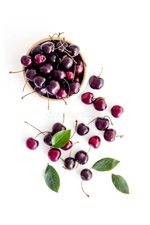 Red Sweet Cherry Texture or Wallpaper. Flat Lay of Berries, Top View ...