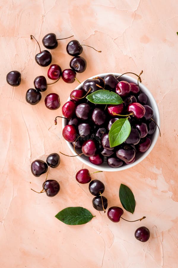 Red Sweet Cherry Texture or Wallpaper. Flat Lay of Berries, Top View ...