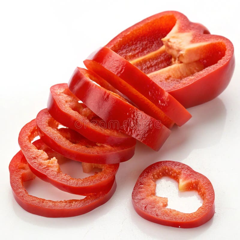 Red sweet pepper sliced stock illustration. Illustration of salad ...