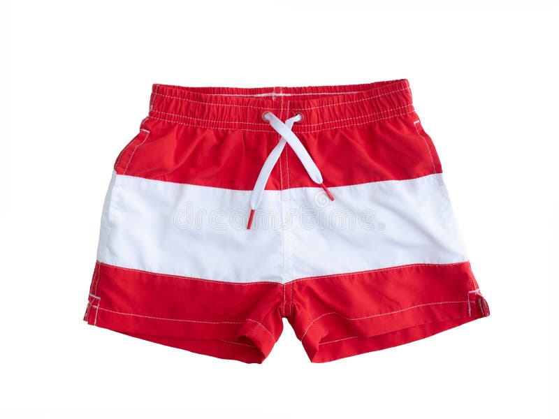 Red Swimming Trunks Isolated on White. Stock Image - Image of swimwear ...