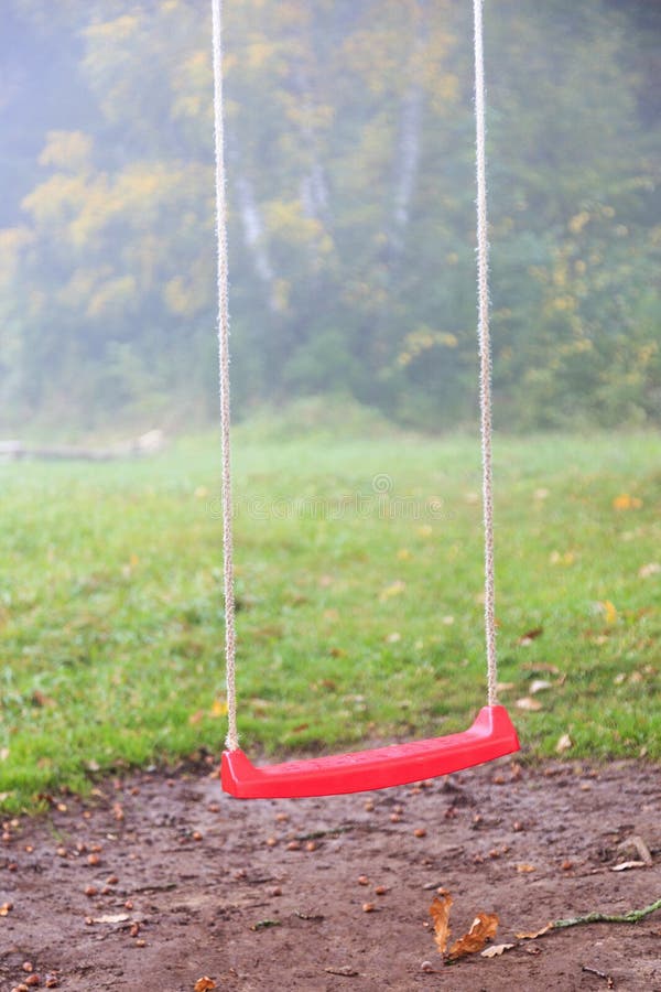 Red swing stock photo. Image of fall, outdoor, nonurban - 26507214