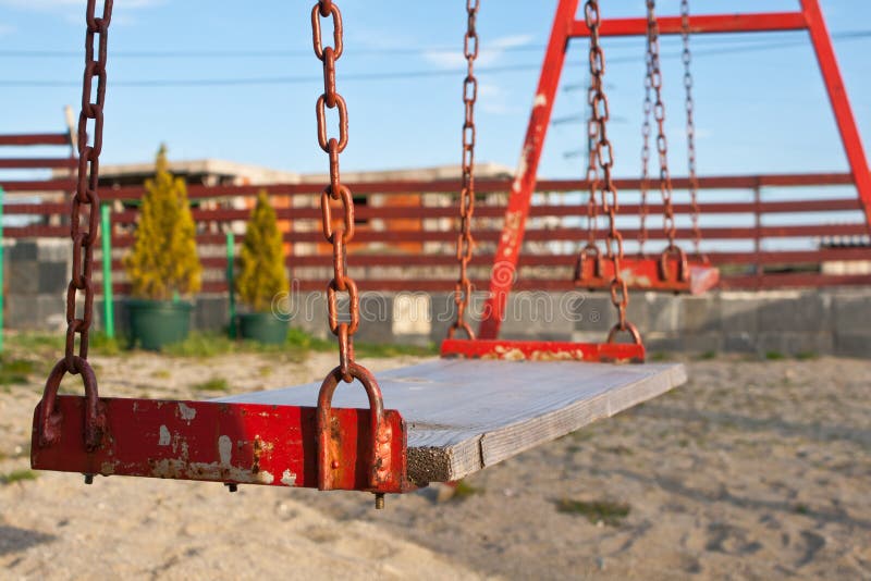 Red swing close-up stock photo. Image of outdoor, hanging - 20243776