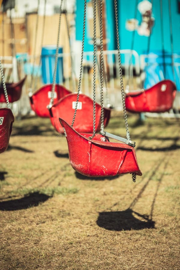 Red swing seat stock photo. Image of amusement, chain - 66086900