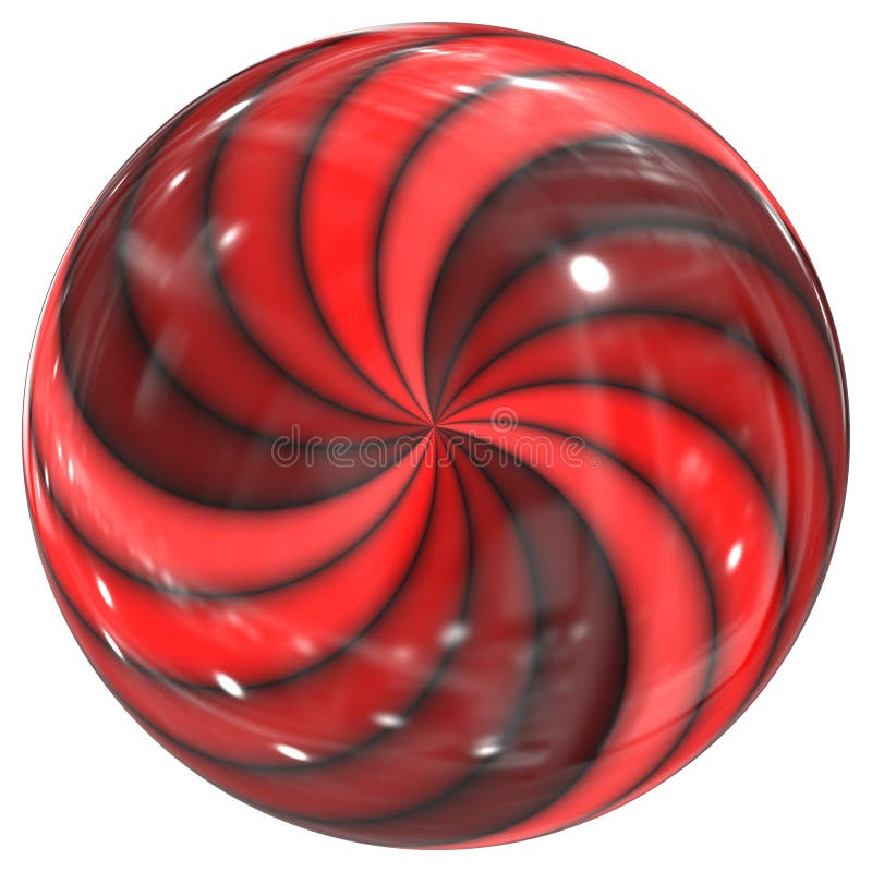 Red swirl glass sphere stock illustration. Illustration of decoration ...
