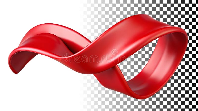 Red Swirl Ribbon, Decorative Banner and Elegant Design Element Png ...