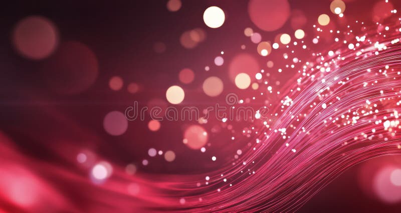Red Swirling Lights with Sparkling Particles in a Dark Background Stock ...