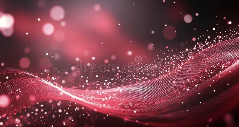Red Swirling Lights with Sparkling Particles in a Dark Background Stock ...