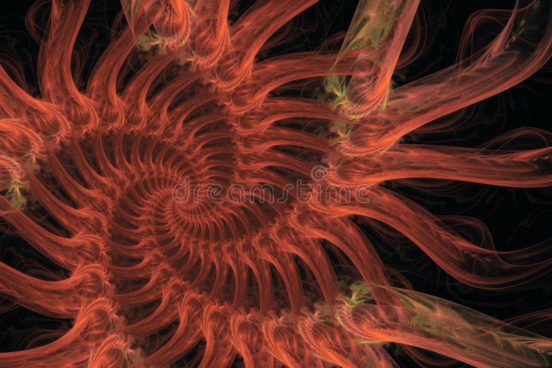 Red Swirling Pattern of Crooked Waves on a Black Background. Stock ...