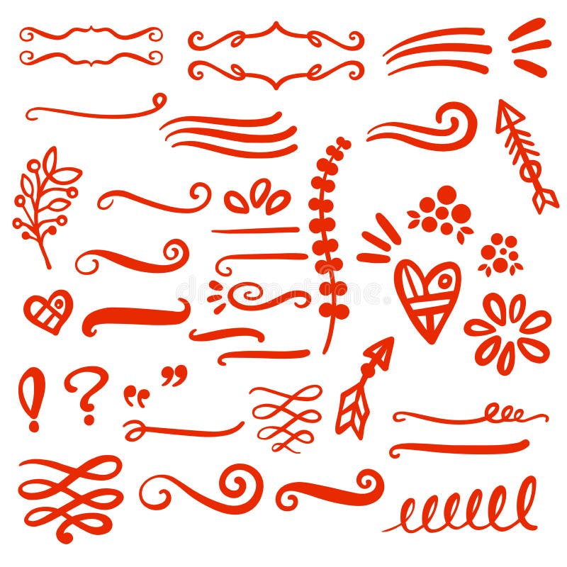 Red Swirls Swash Logo Ornament Designs Stock Vector - Illustration of ...