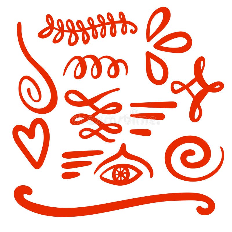 Red Swirls Swash Logo Ornament Designs Stock Vector - Illustration of ...