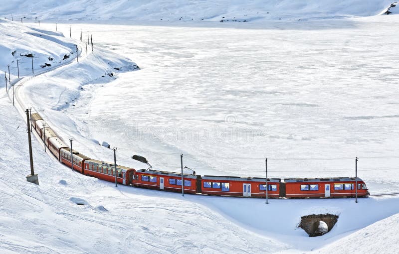 Train in snow stock image. Image of myst, railroad, snowfall - 18539159