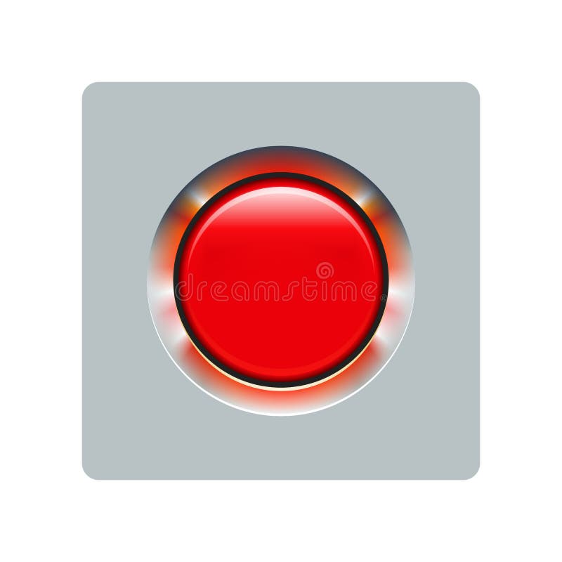 Red switch button - vector stock vector. Illustration of round - 125798661