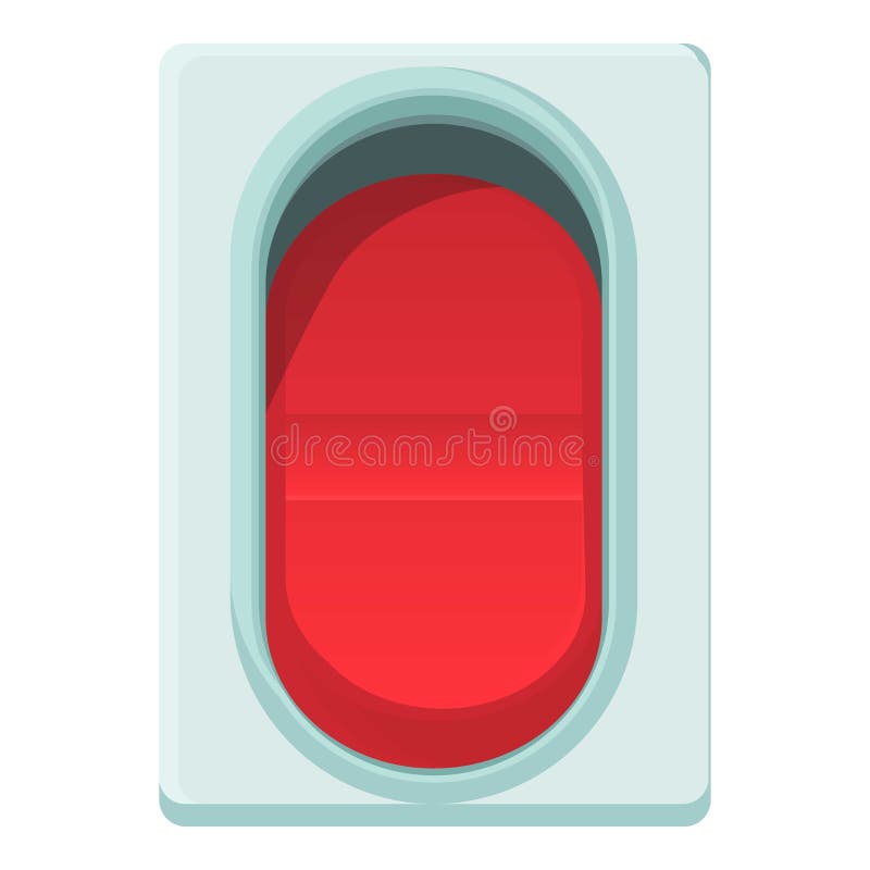 Red Switch Icon, Cartoon Style Stock Vector - Illustration of shutdown ...