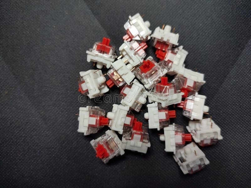 Red Switch Mechanical Keyboard on Textured Background Stock Image ...