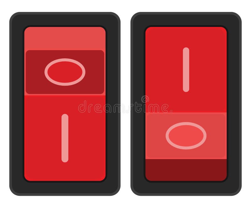 Red switches, icon stock vector. Illustration of switch - 262387765
