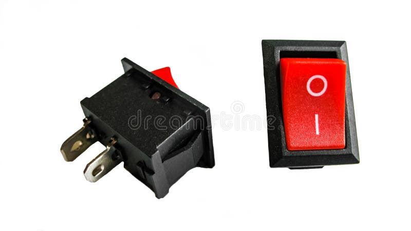 Red Switches on a White Background. Electric Control Buttons Stock ...