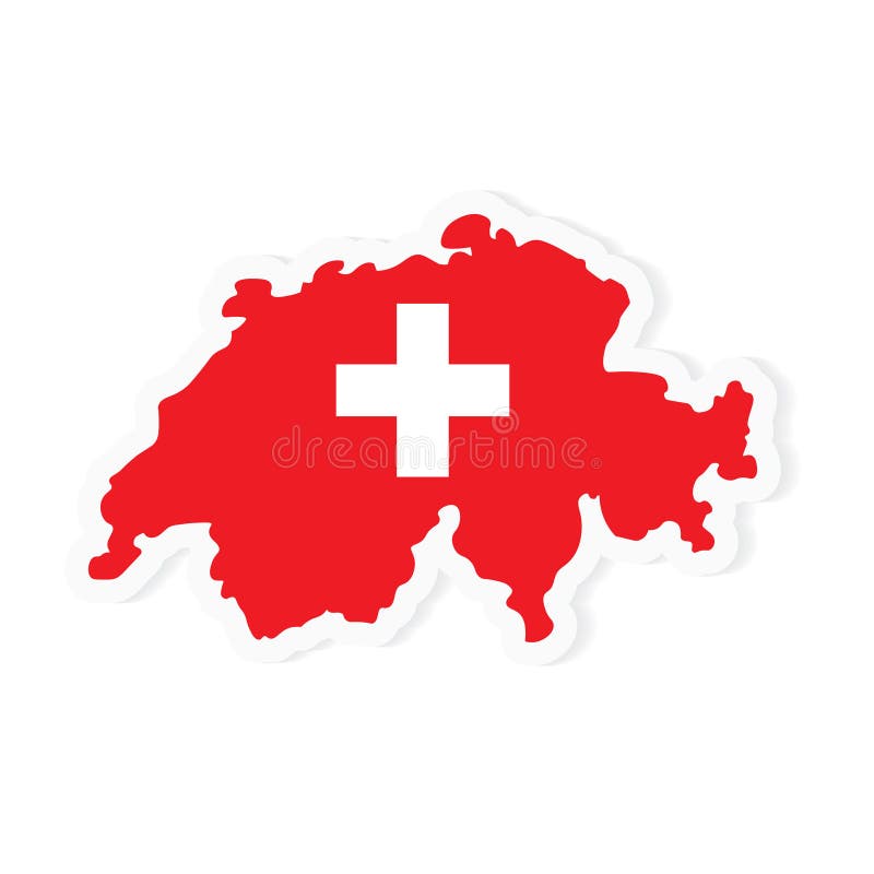 Red Switzerland Map and Flag Stock Vector - Illustration of earth ...