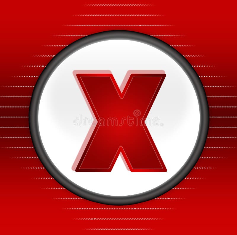 Red X symbol button stock illustration. Illustration of symbol - 10543323