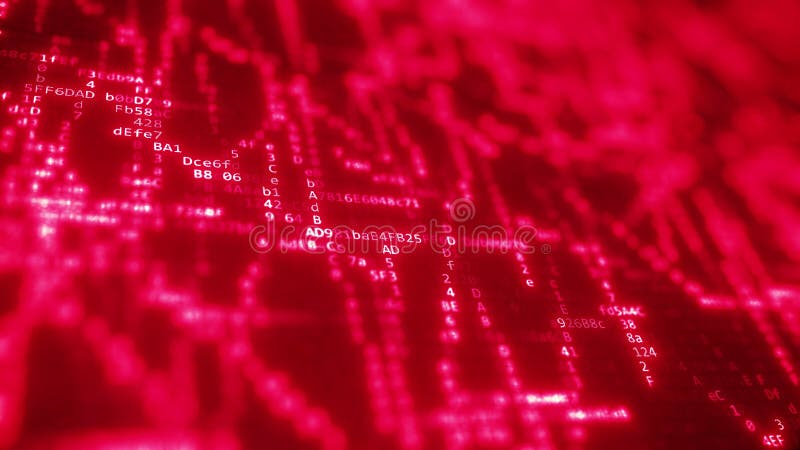 Red Symbols Flashing on Computer Screen, 3D Rendering Stock ...