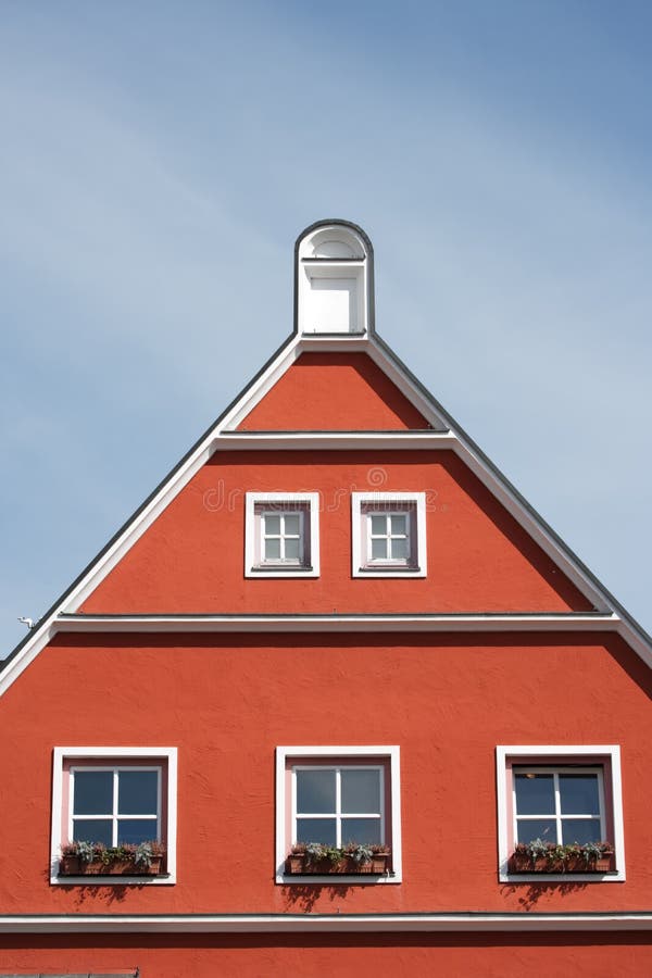 Red symmetric facade stock photo. Image of district, pattern - 5064866