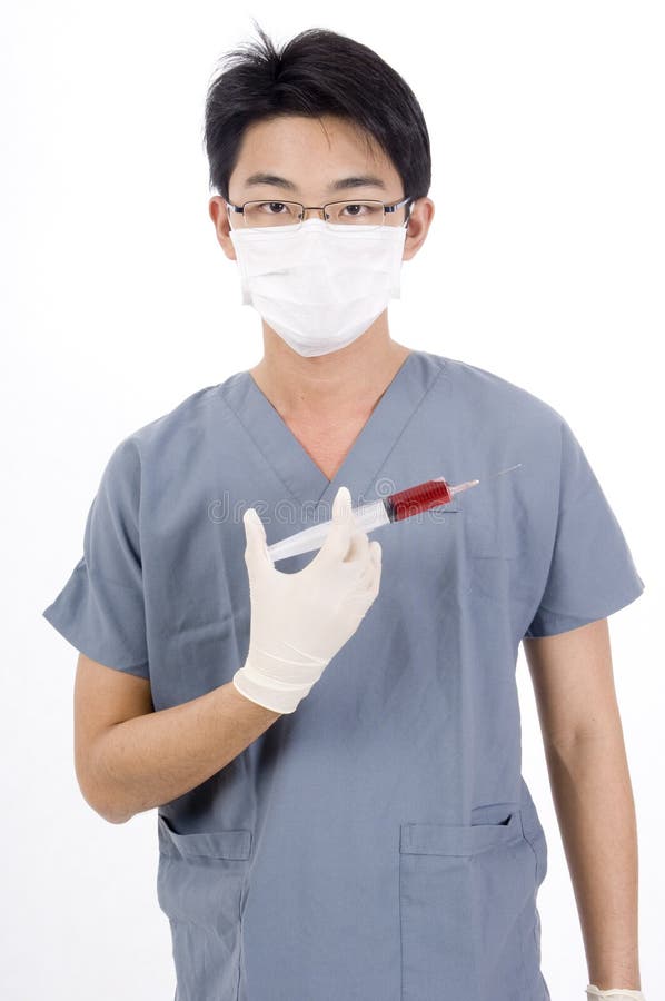 Red Syringe stock image. Image of gown, injection, scrubs - 1064583