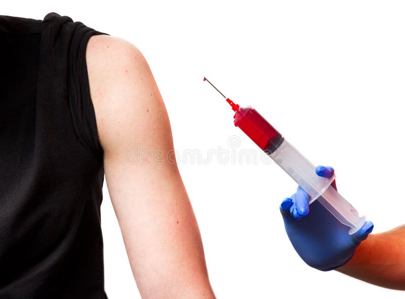 Big red syringe stock image. Image of drug, injecting - 34274423