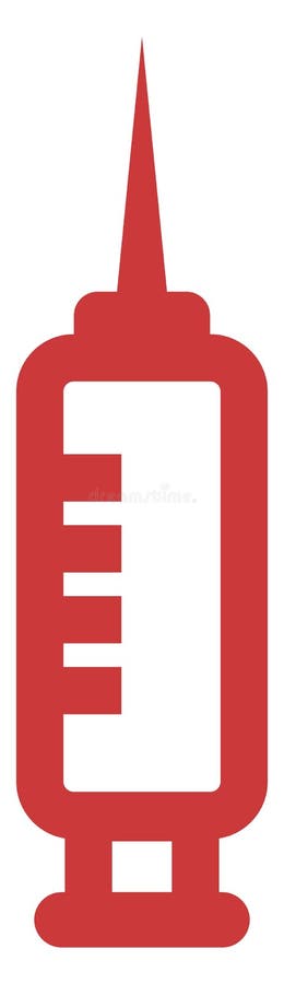 Red syringe, icon stock vector. Illustration of hospital - 260374843
