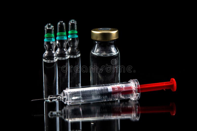 Red syringe stock image. Image of liquid, vaccine, isolated - 53201711