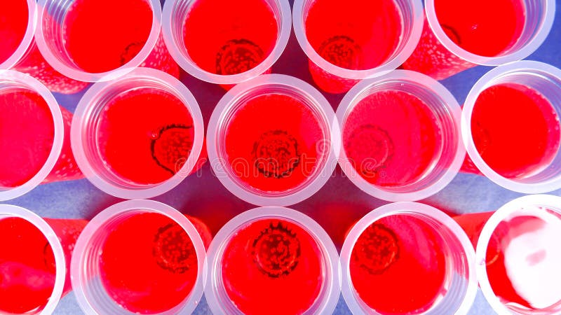 A Red Syrup Drink Dish Photographed from Above Stock Photo - Image of ...