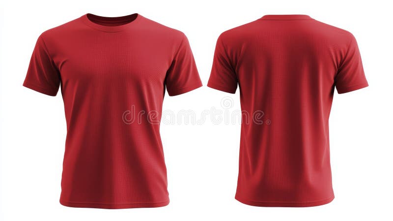 A Red T-shirt Design Template, Featuring the Front and Back, Isolated ...